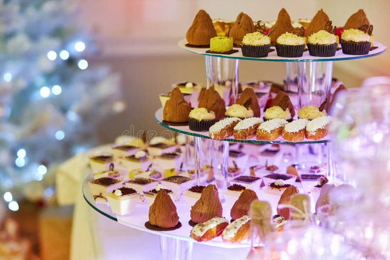 Beautifully Decorated Table with Sweet Candy Bar Stock Photo - Image of ...