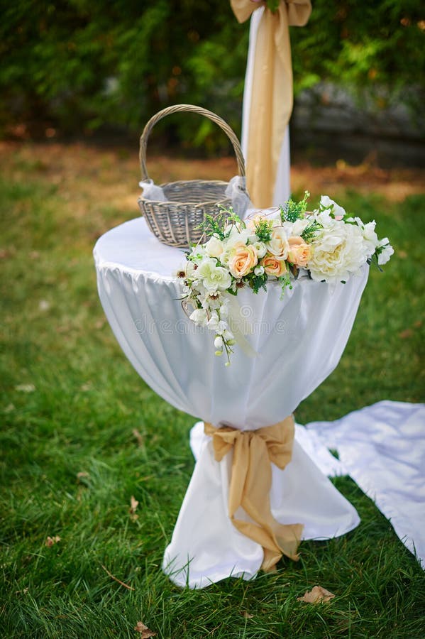 Beautifully Decorated Table for the Wedding Ceremony Stock Photo ...