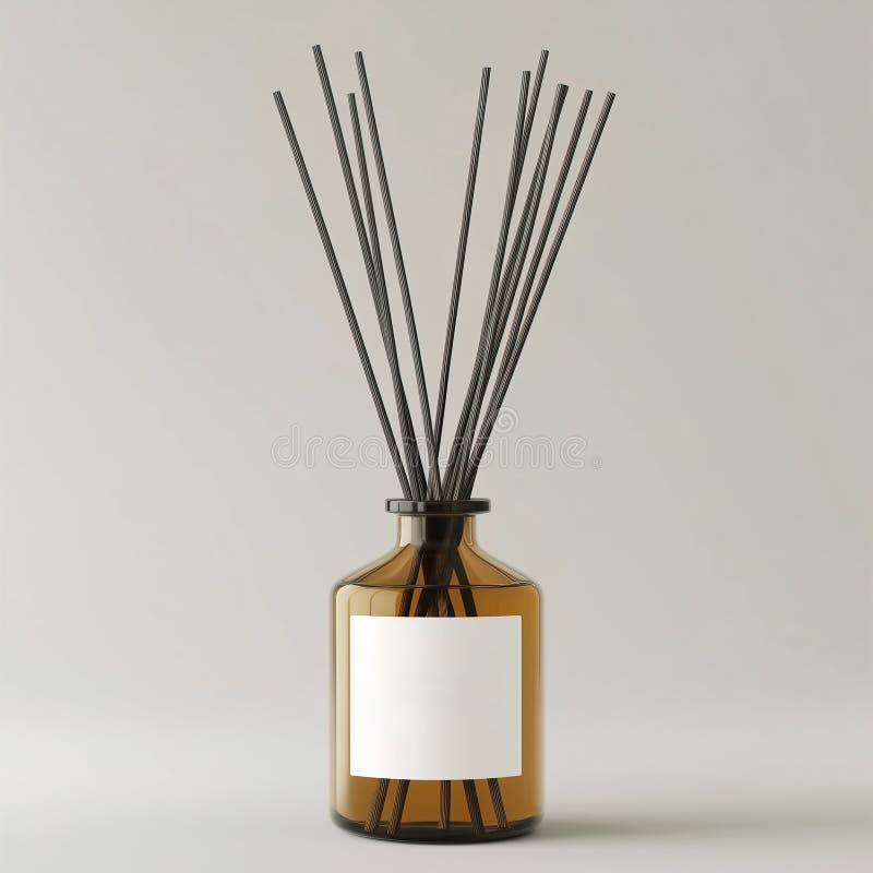 A Beautifully Designed Bottle of Reed Diffusers Featuring a White Label ...