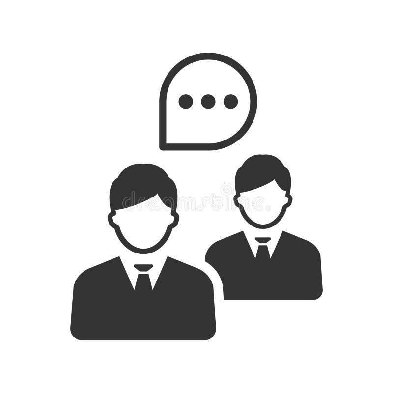 Business discussion icon stock vector. Illustration of conversion ...