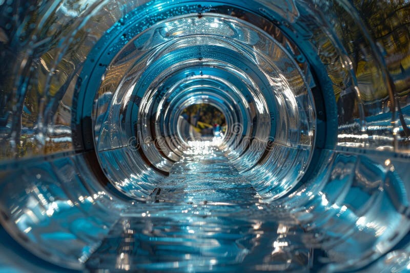 A Beautifully Designed Clear Water Slide Tunnel Featuring Stunning ...