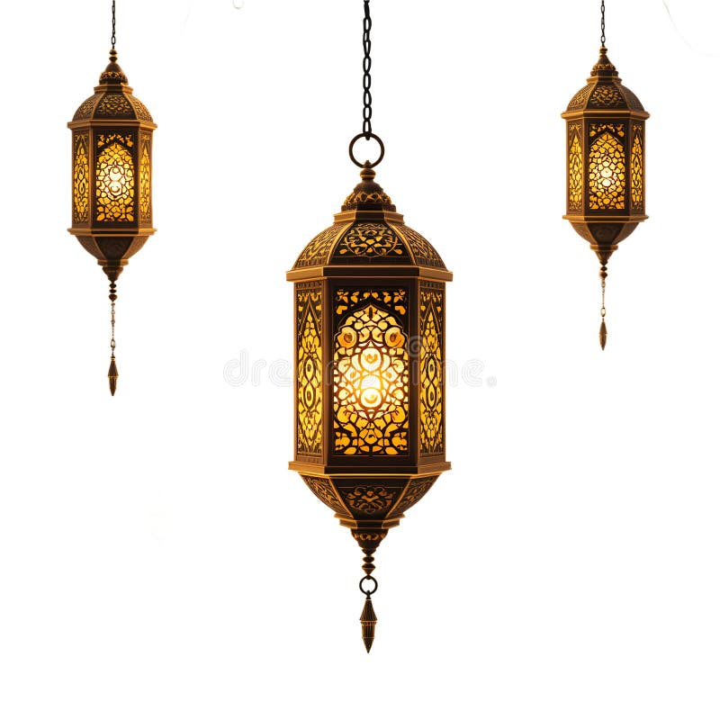 Glowing Ramadan Lantern with Intricate Golden Patterns – High ...