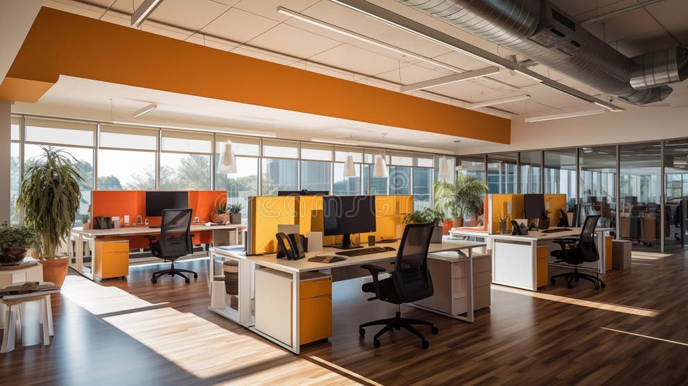 A Beautifully Designed Interior Office Co-working Space Design, Stock ...