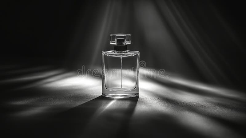 Elegant Perfume Bottle Illuminated on a Dark Surface with Soft Shadows ...
