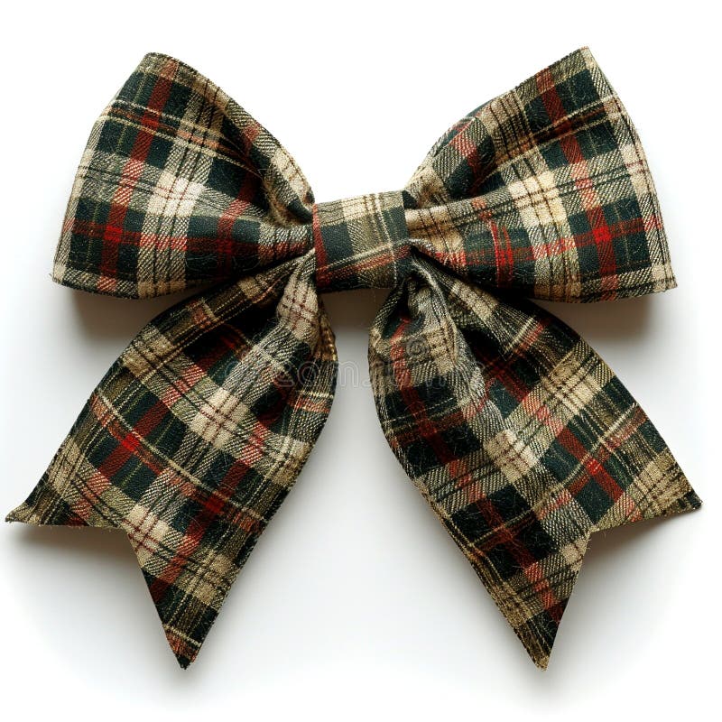 Artisan-crafted Plaid Bow in Rustic Tones Gracefully Displayed on a ...