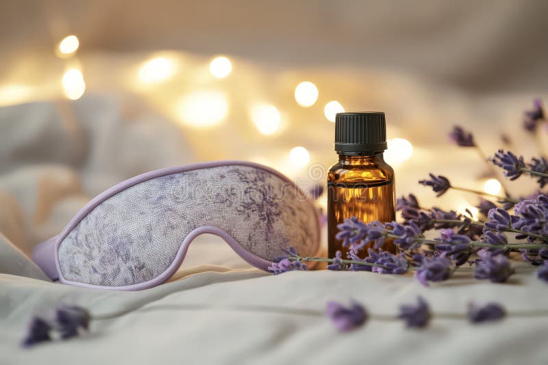 Serene Sleep Essentials Close-Up Stock Illustration - Illustration of ...