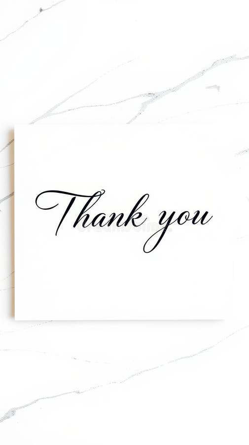 Elegant Thank You Card with Stylish Script on a Marble Background for ...