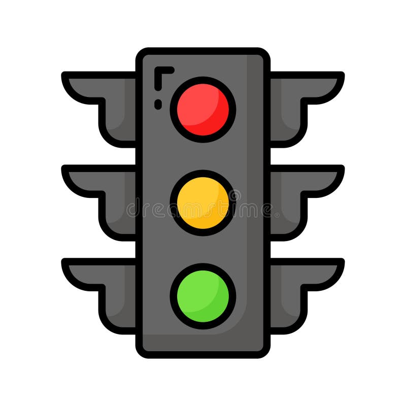 Beautifully Designed Vector of Traffic Signals, Traffic Lights Icon ...
