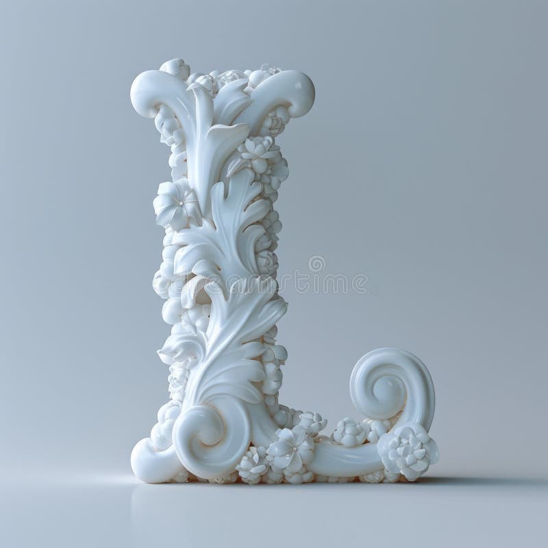 Beautifully Designed White Letter L Standing Out Against a Pristine ...