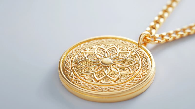 A Beautifully Detailed 3D Gold Medal Featuring Complex Patterns and ...
