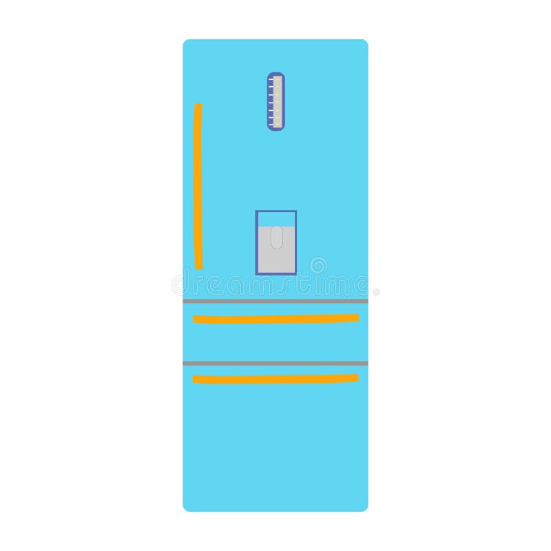 A Beautifully Drawn Blue Smart Electric Kitchen Fridge Stock Vector ...