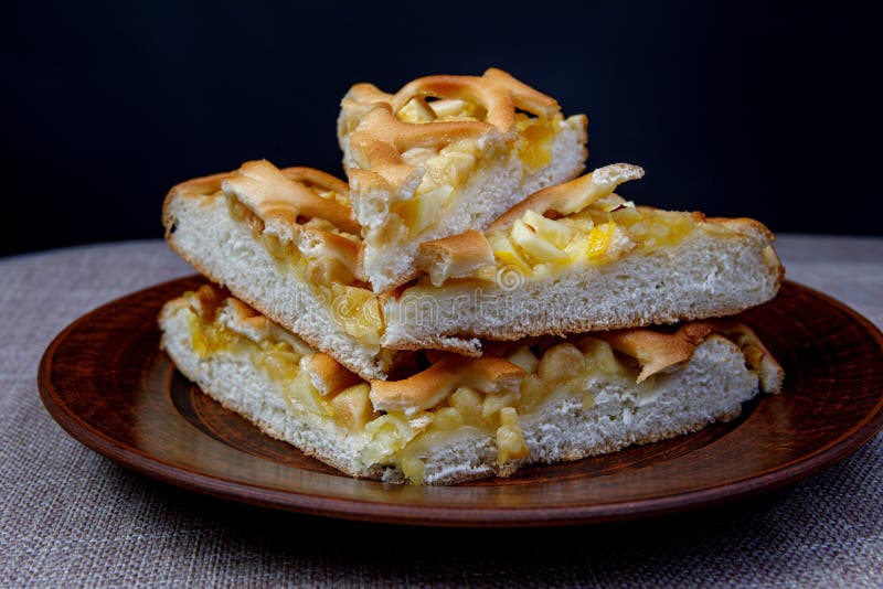A Beautifully Folded Stack of Pieces of Apple Pie Stock Image - Image ...