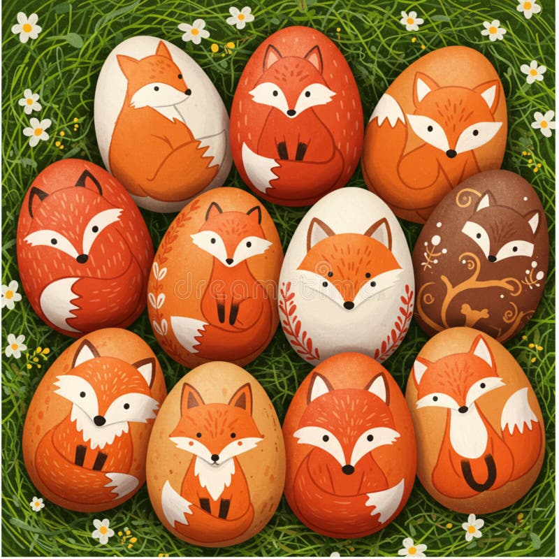 Beautifully Illustrated Easter Eggs with Creative Designs Stock ...