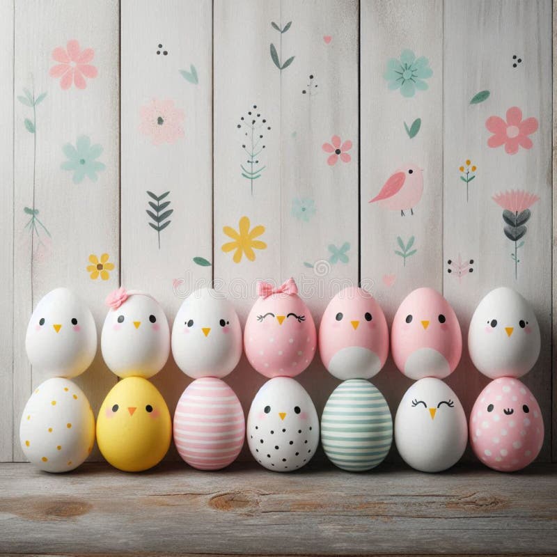 Beautifully Illustrated Easter Eggs with Creative Designs Stock ...