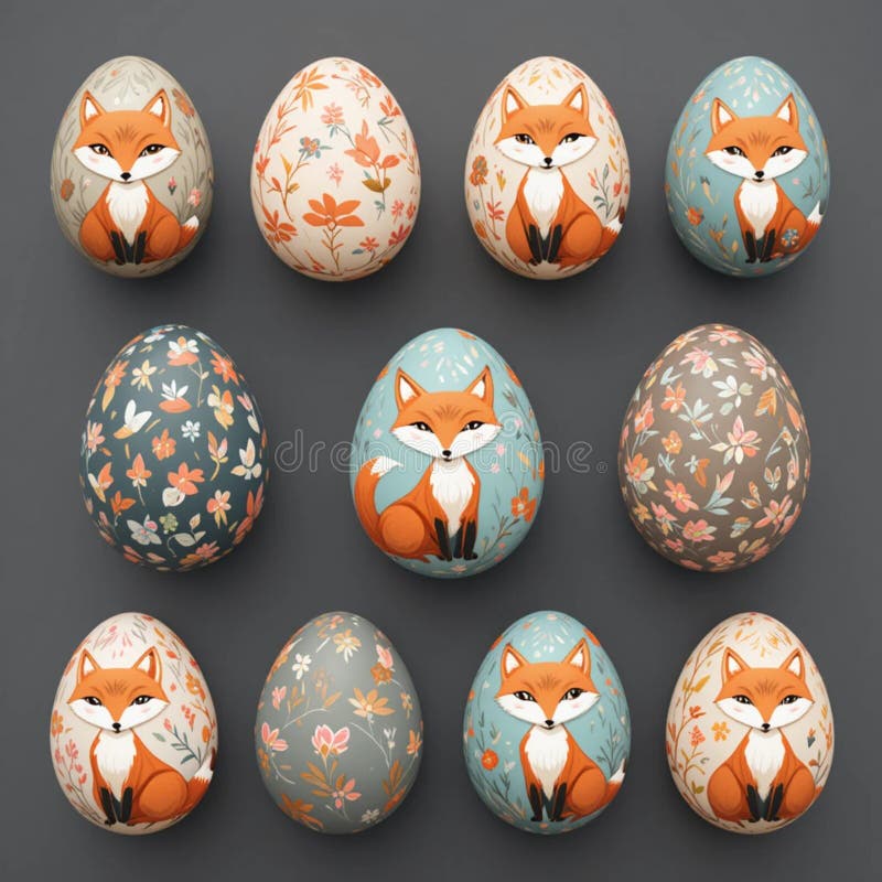 Beautifully Illustrated Easter Eggs with Creative Designs Stock ...