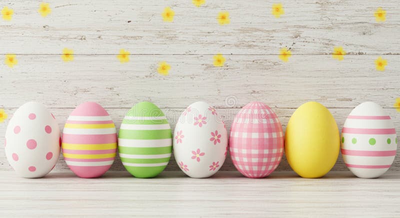 Beautifully Illustrated Easter Eggs with Creative Designs Stock ...