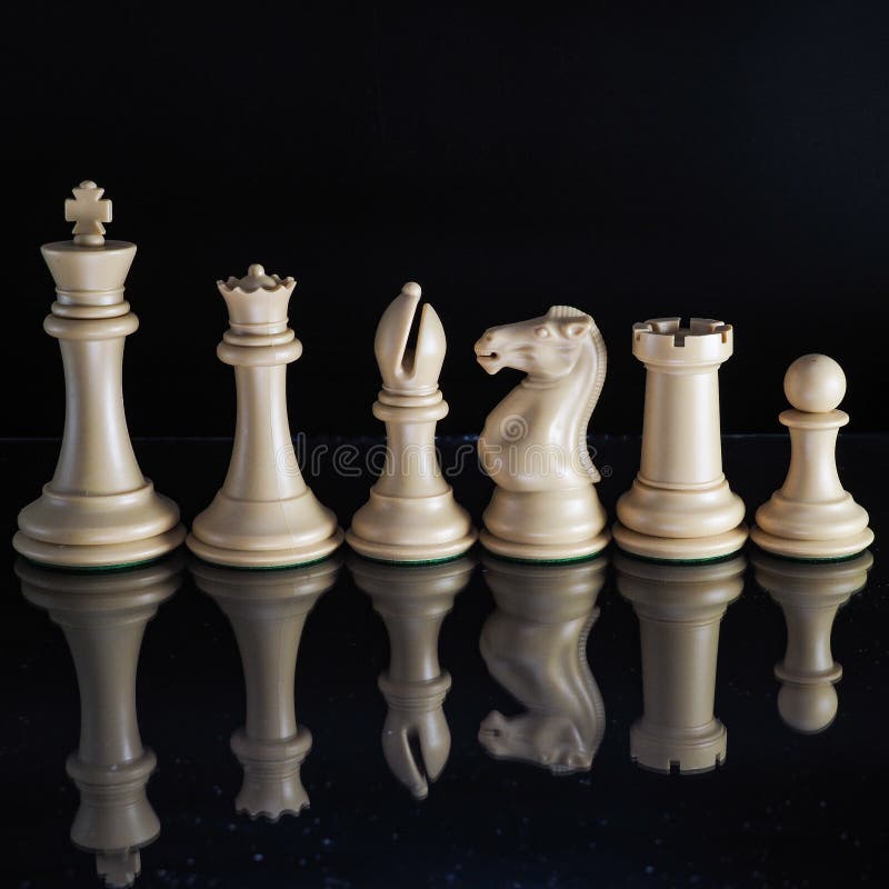 Beautifully Ivory Chess Pieces in Size Order Stock Photo - Image of ...