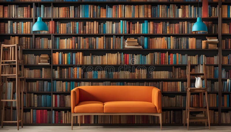 A Beautifully Lit Bookshelf Filled with a Vibrant Array of Books, Color ...