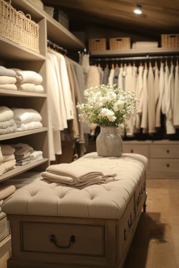 A Beautifully Organized Walk-in Closet. Generative AI. Stock ...