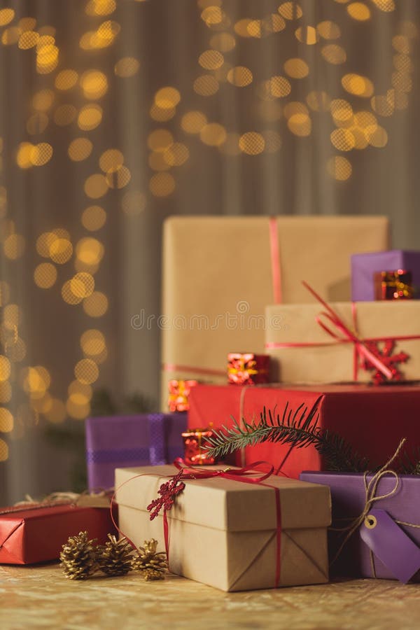 Beautifully Packed Christmas Presents Stock Image - Image of love ...