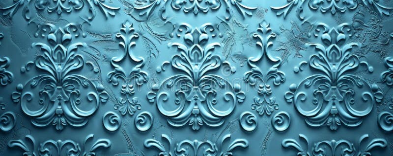 A Beautifully Patterned Cyan Paper Backdrop, Featuring Intricate ...