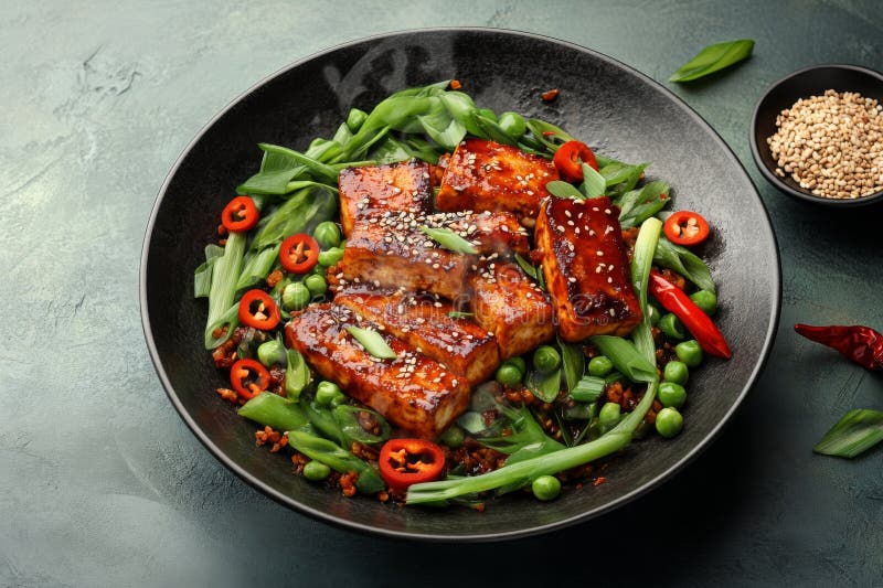 Beautifully Plated Asian Fusion Delicacies, Exploding with Taste Stock ...