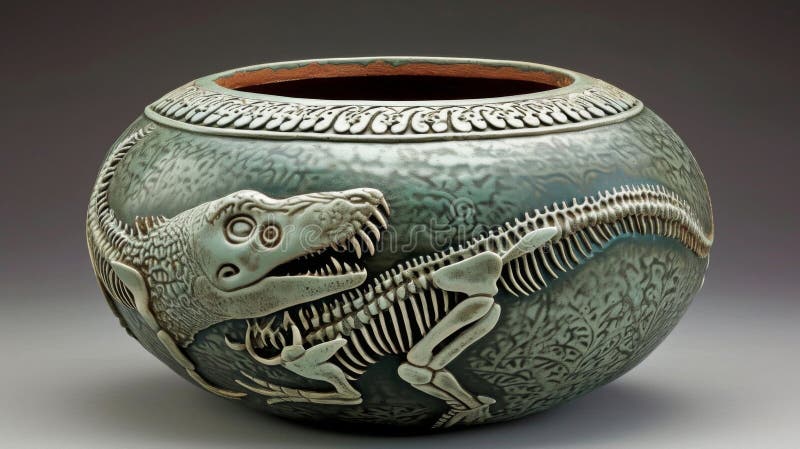 A Beautifully Preserved Ceramic Vase Featuring Intricate Patterns and ...