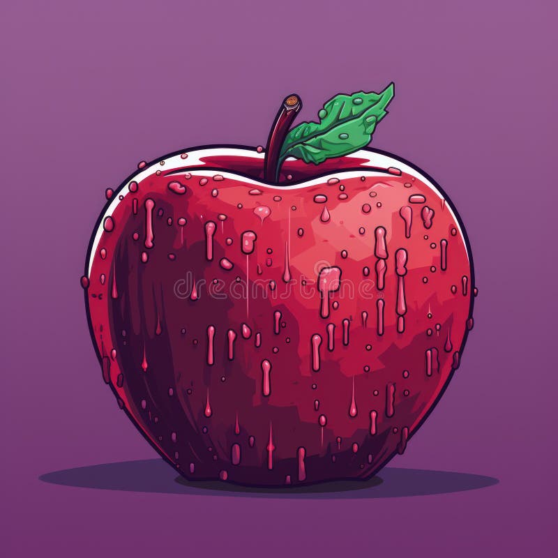 A Beautifully Rendered Apple Fruit Illustration Stock Illustration ...