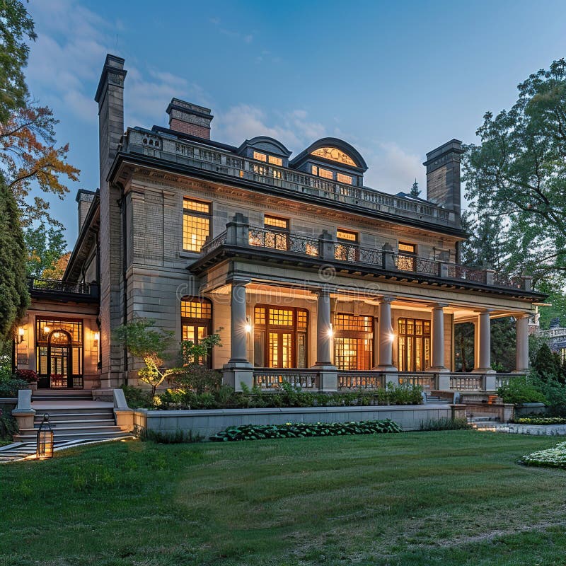 Mansion Combining Classic Architectural Elements Stock Photos - Free ...