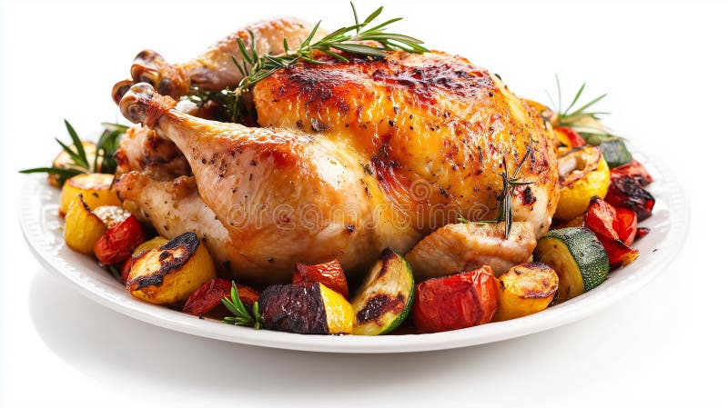 A Beautifully Roasted Whole Turkey, Garnished with Fresh Herbs and ...
