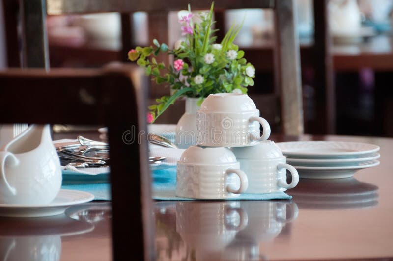 Beautifully Served Dinner Table in the Hotel Restaurant Stock Photo ...
