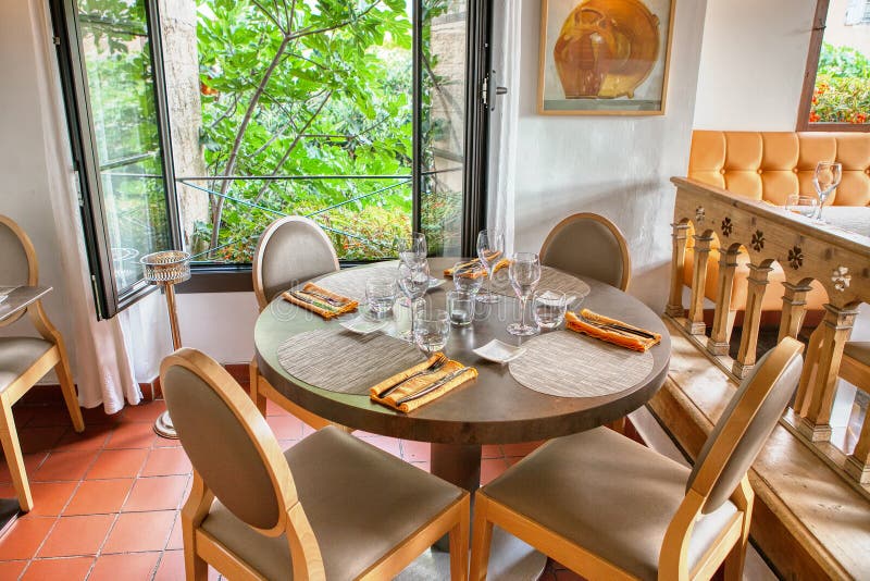 Beautifully Served Table with Different Restaurant Dishes Stock Image ...