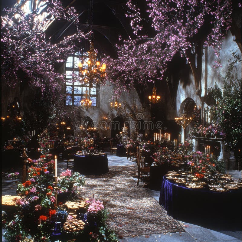 A Beautifully Set Dining Table Awaits a Lavish Feast, Complete with ...
