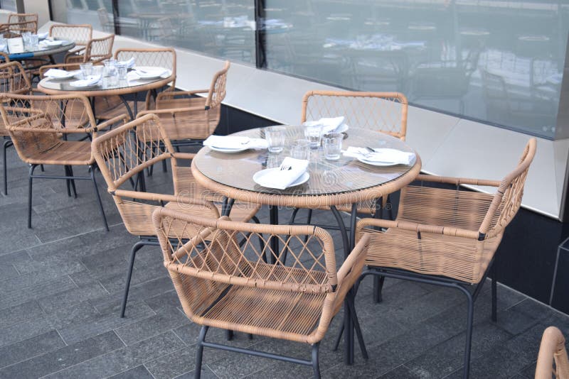 Outdoor Seating Area on a Bridge Stock Image - Image of outdoor ...