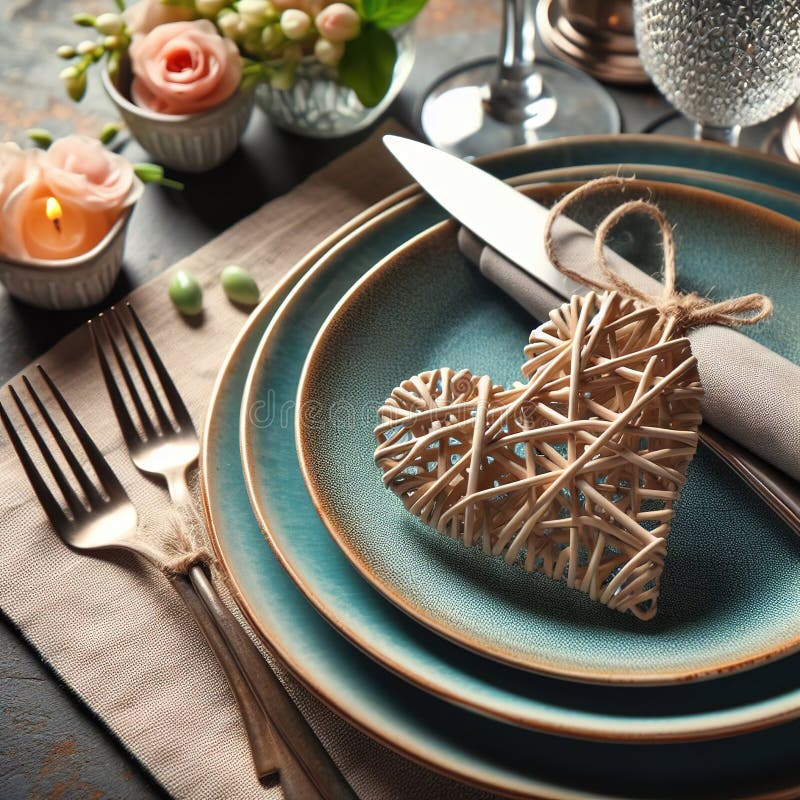 Beautifully Set Table for a Romantic Dinner Stock Photo - Image of ...