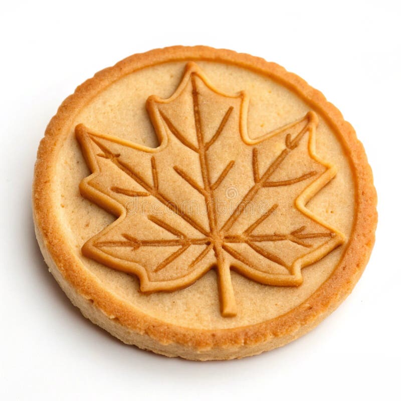 Maple Leaf Cookie Isolated on White Background Stock Illustration ...
