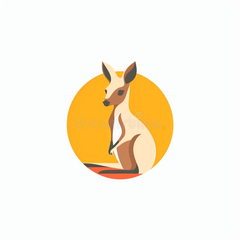 Beautifully Simple Kangaroo Logo Stock Illustration - Illustration of ...