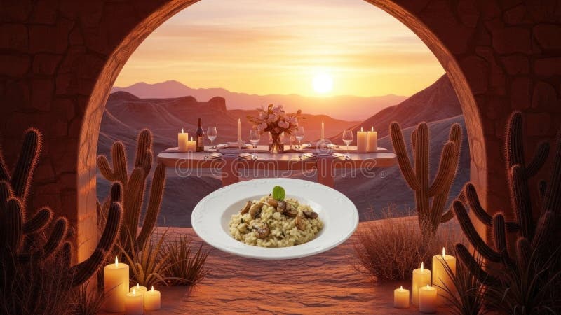 Romantic Desert Dinner Stock Illustrations – 190 Romantic Desert Dinner ...
