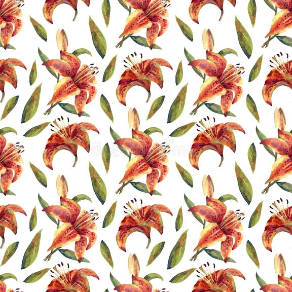 Beautifully Stylized Orange Lily Design on a Neutral Background ...