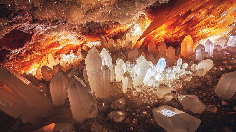 The Beautifully Underground Crystal Caves. Generative Ai Stock ...