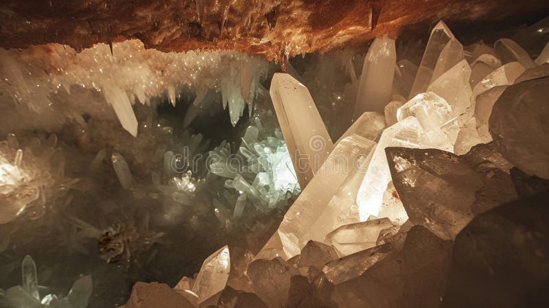 The Beautifully Underground Crystal Caves. Generative Ai Stock ...