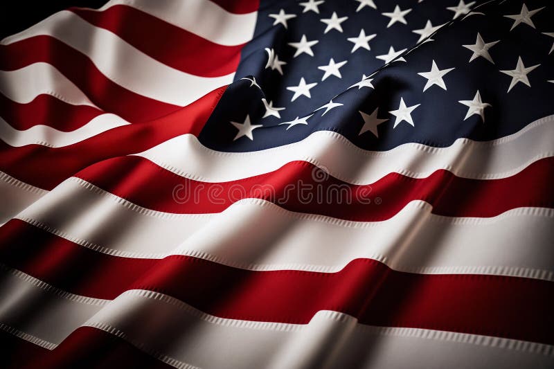 Beautifully Waving Star and Striped American Flag Stock Illustration ...