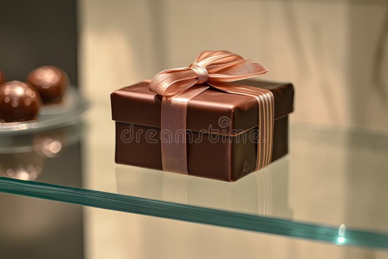 Beautifully Wrapped Box Chocolates Displayed Clean Glass Stock Photos ...