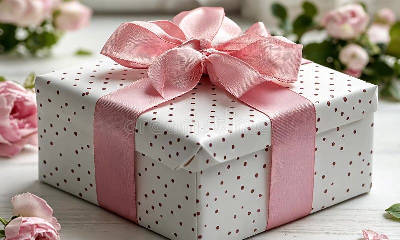 A Beautifully Wrapped Gift Box with a Delicate Pink Bow Stock Video ...