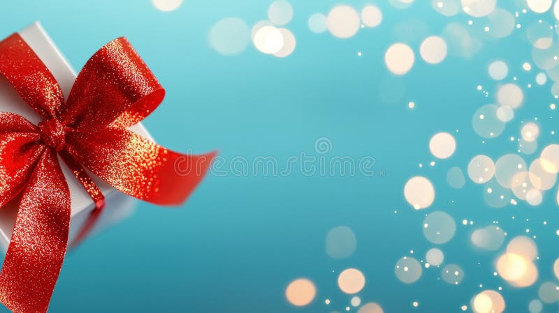 Beautifully Wrapped Gift Box with Shiny Red Bow, Perfect for ...