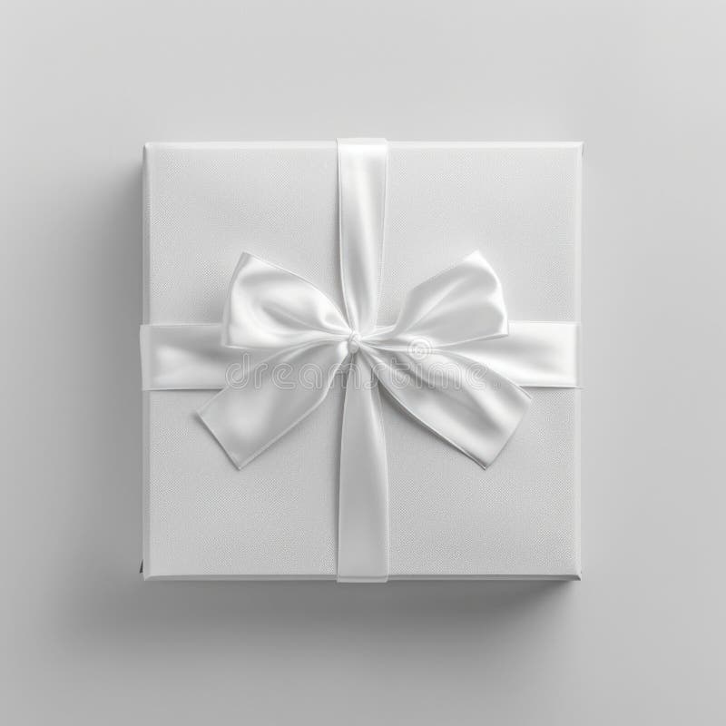 A Beautifully Wrapped Gift Box with a White Bow, Perfect for a Present ...