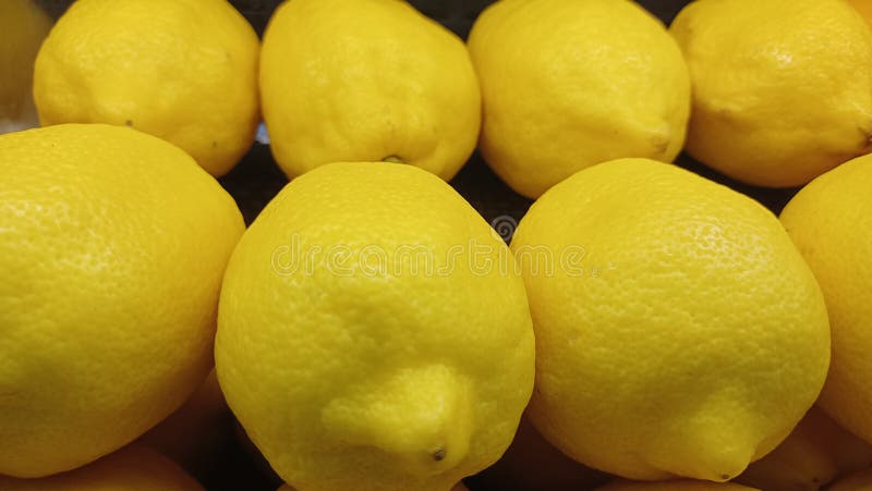 A Beautifully Yellow Lemon in the Fruit Shop Stock Image - Image of ...