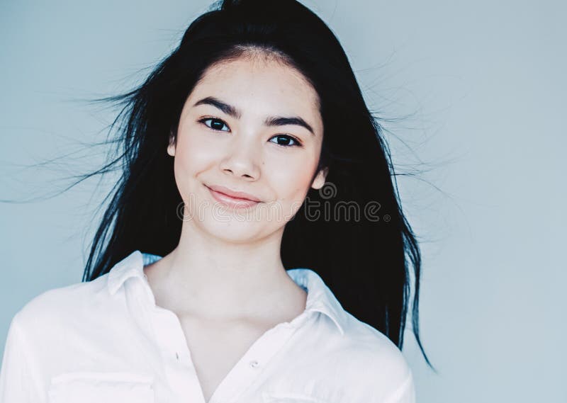 Beauty Asian Woman Face Portrait Beautiful Spa Model Girl With Stock