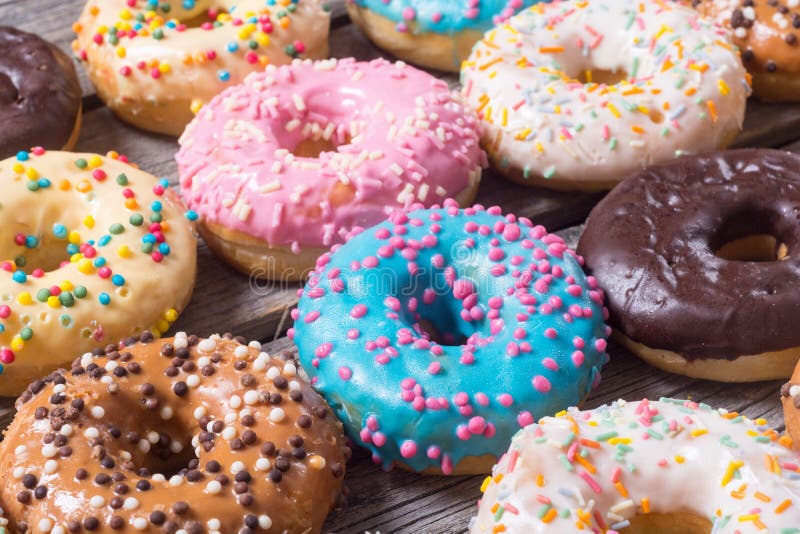 Beauty assorted donuts stock image. Image of dessert - 97644115