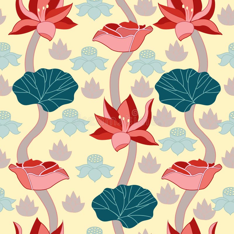 Beauty Background with a Lotus. Stock Illustration - Illustration of ...